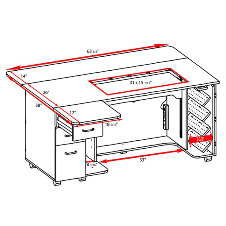 Horn of America, 8080 Quilting cabinet with expandable work surface ...